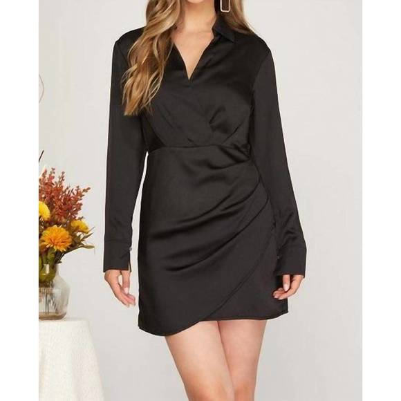 French Connection | Dresses | New French Connection Long Sleeve Satin ...